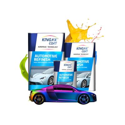 Cina Bright Yellow Automotive Base Coat Paint Fast Dry Time in vendita