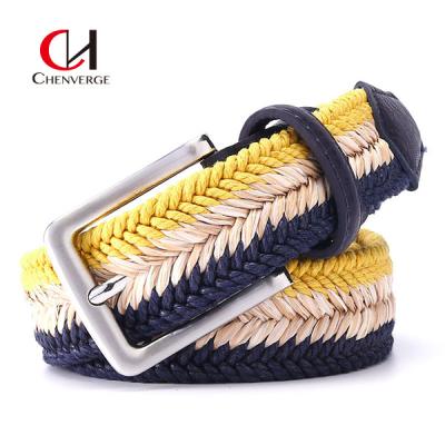 Cina Cinghia di tela intrecciata Fishbone dello svago degli uomini e delle donne di paglia della corda della cera della cinghia in vendita