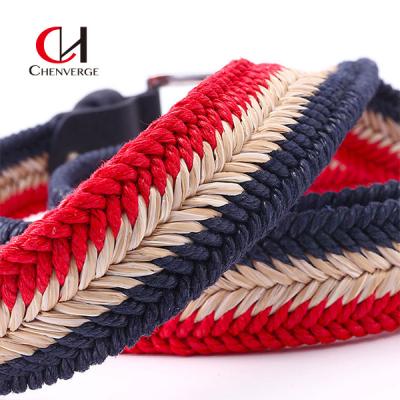 Cina Cinghia di tela intrecciata Fishbone dello svago degli uomini e delle donne di paglia della corda della cera della cinghia in vendita