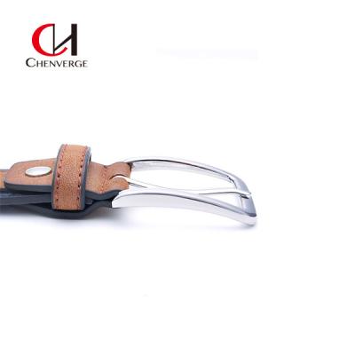Cina OEM Men's Leather Belts Two Colors Splicing Casual Fashion Lengthened Pure Cowhide in vendita