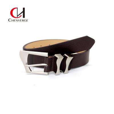 Cina Black Ladies Leather Belt Irregular Metal Needle Buckle Custom Logo in vendita