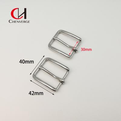 Cina Zinc Alloy Simple Belt Buckle 30mm Silver Glossy Color Changeable in vendita