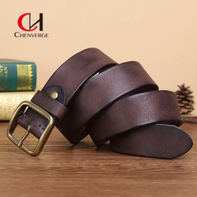 Cina Cintura in pelle da lavoro da 130 cm Cintura da uomo in pelle bovina con strato superiore di dimensioni standard in vendita