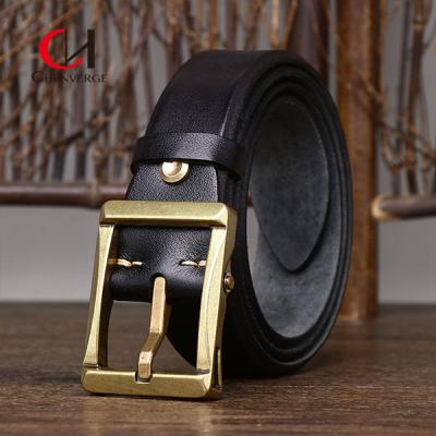 Cina Cintura da uomo in vera pelle stile retrò di larghezza standard 3 colori in vendita