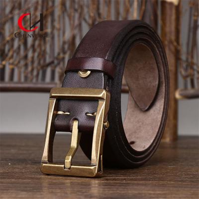 Cina Cintura da uomo in vera pelle stile retrò di larghezza standard 3 colori in vendita