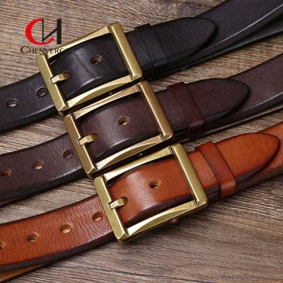 Cina Cintura da uomo in vera pelle stile retrò di larghezza standard 3 colori in vendita