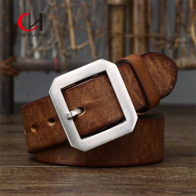 Cina 120cm Length Genuine Leather Belt With Smooth Strap Solid Pattern in vendita