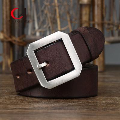 Cina 120cm Length Genuine Leather Belt With Smooth Strap Solid Pattern in vendita