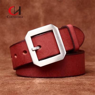 Cina 120cm Length Genuine Leather Belt With Smooth Strap Solid Pattern in vendita