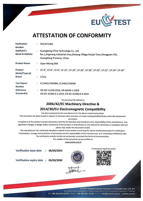  EU TEST - Guangdong CFine Technology Co.,Ltd