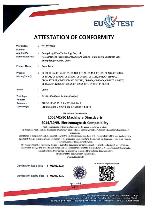  EU TEST - Guangdong CFine Technology Co.,Ltd