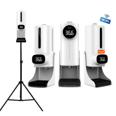 中国 3 in 1 automatic wall mounted upgraded K9 pro dispenser alcohol gel foam spray thermometer dispenser K9pro with thermometer 販売のため