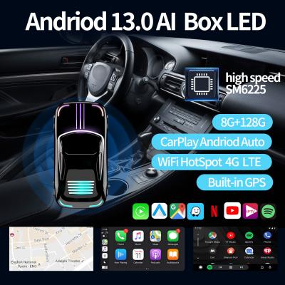 China 7 Colors Carplay Android Box 5G WIFI BT 5.0 2 In 1 Wireless Car Adapter for sale