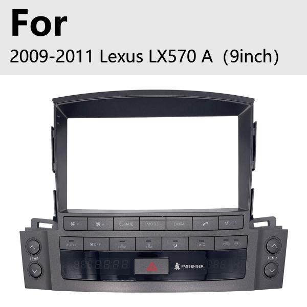 Quality LX570 A Car Stereo Plastic Frame Black Car Radio Fascia Panels 9 Inch For 2009-2011 Lexus for sale