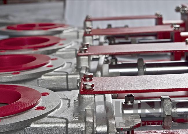 Knife Gate Valve with Polyurethane Deflection Cone - Side View