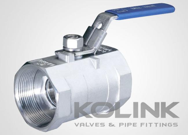 Close-up of 1-piece Stainless Steel Ball Valve components