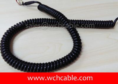 China UL Spiral Cable, AWM Style UL22208 22AWG 4C VW-1 60°C 300V, PVC / TPE for sale