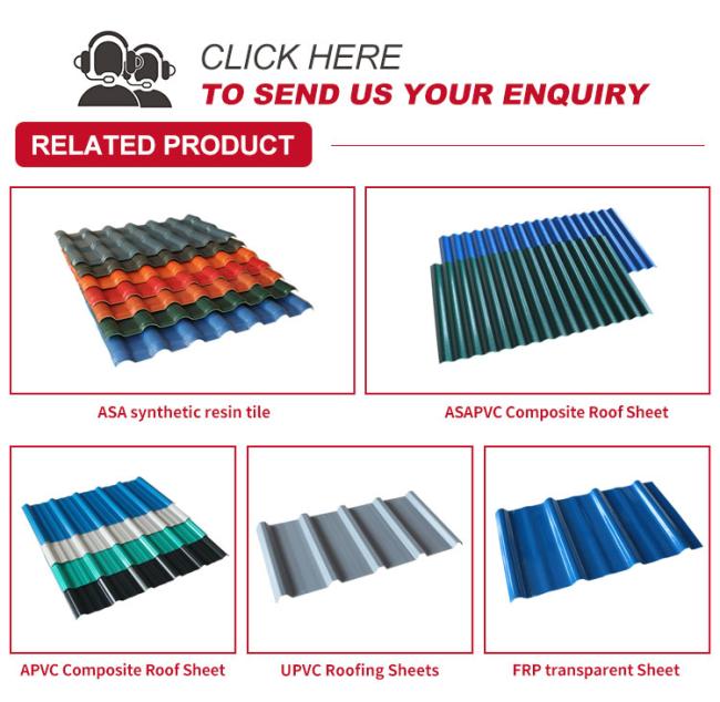 Colombia APVC Spanish roof tile chinese economic asa pvc plastic roof tile for house/building materials corrugated asa pvc sheet