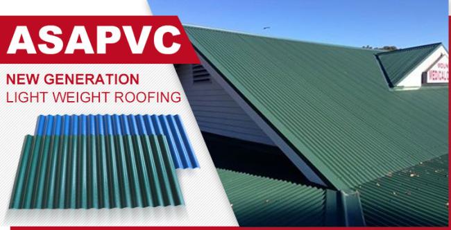 Strato spagnolo del tetto della resina sintetica di stile del PVC di resistenza agli'agenti atmosferici asa