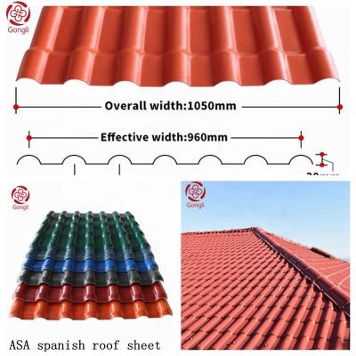 China Schokbestendig ASA Synthetic Resin Roof Tile, het Dakblad van pvc van B1 Plastic Te koop