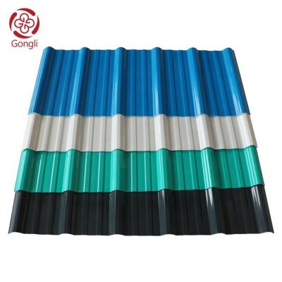 Cina Long span corrugated  color coated  pvc roofing sheet anti-corrosion pvc trapezoid roof tile in vendita