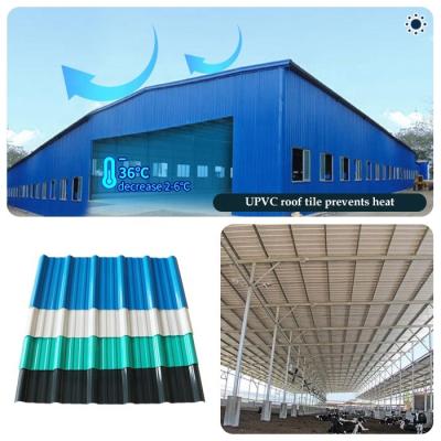 Cina Heat resistant flexible corrugated pvc plastic  roof for factory warehouse in vendita