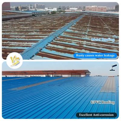 中国 Lasting color telhas pvc roofing tile insulation plastic sheet for factory  roofing 販売のため