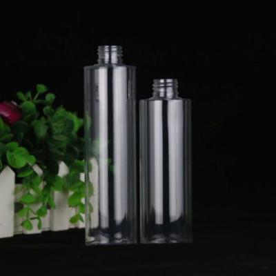 China 200ml 250ml Square Shoulder Pet Plastic Bottle with Screw Cap for sale