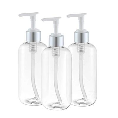 China 8 Oz Empty Plastic Pump Shampoo Bottles with Silver Pump Dispenser for sale