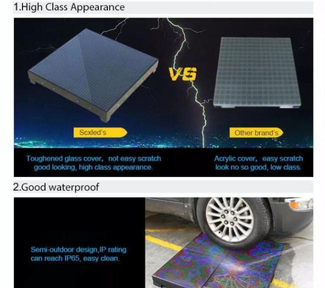 32768 Pixels / Sqm Interactive Dance Floor SMD 2727 Led Lamp For Advertising / Car Show 0