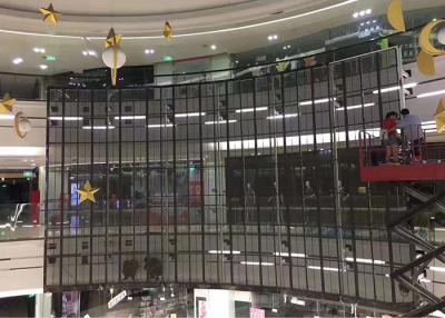 Cina parete di vetro trasparente del centro commerciale, schermo di P3.9mm LED trasparente in vendita