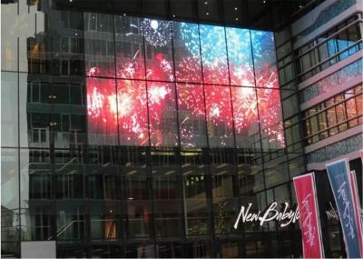 Cina parete trasparente di 1200cd LED video, chiara esposizione di LED impermeabile per la finestra in vendita