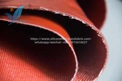 China Tessuto in fibra di vetro rivestito in silicone rosso da 0,8 mm su un lato for sale
