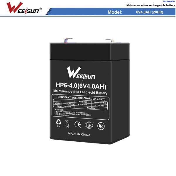 Quality Valve Regulated Sealed Rechargeable Lead Acid Battery 6v4.5ah 20hr 3fm4 6v4ah 20hr Battery for sale