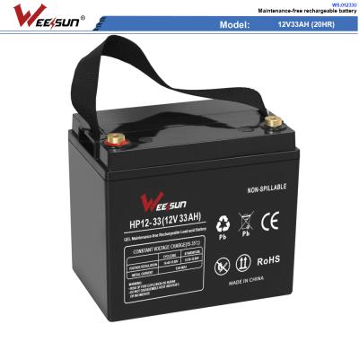 China Long Life 12V Lead Acid Battery Gel Agm Ups Solar Battery 12v32ah 12v33ah for sale