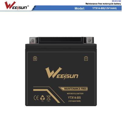 China Yuasa Ytz14s Ytx14 bs 12v 14ah Motorcycle Battery Replacement for sale