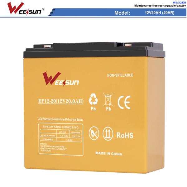 Quality 12v 20ah Deep Cycle Battery Solar Energy DC Maintenance Free AGM Lead Acid Battery for sale