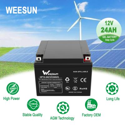 China 12v Agm Deep Cycle Battery 24ah 12v Solar Storage Battery for sale