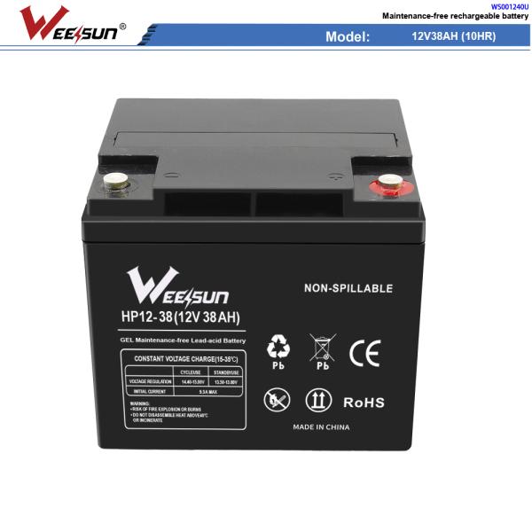 Quality Vrla 12V Lead Acid Battery 12V38AH 12V40AH Agm Ritar Gel Battery For Ups for sale