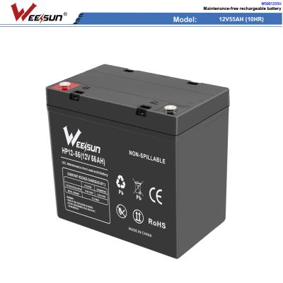 China Leoch Agm Battery 12v 55ah Solar Energy Storage Battery for sale