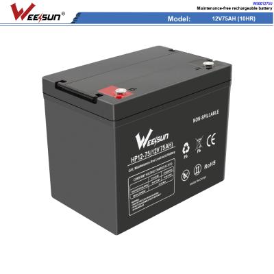 China Leosh Solar Inverter Battery Vrla 70ah 12v 75ah Gel Battery for sale