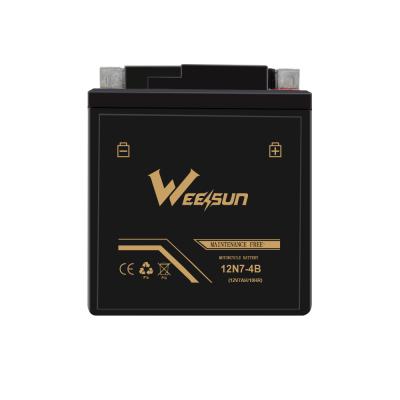 China 12n7b 3a Lead Acid Motorcycle Battery 12v 7ah Motorcycle Battery 12n7 4a for sale