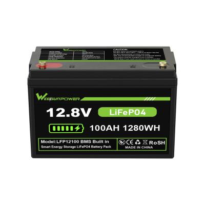 China Grade A 12V LiFePO4 Battery 100AH Lithium Iron Phosphate Battery Pack 12.8V for sale