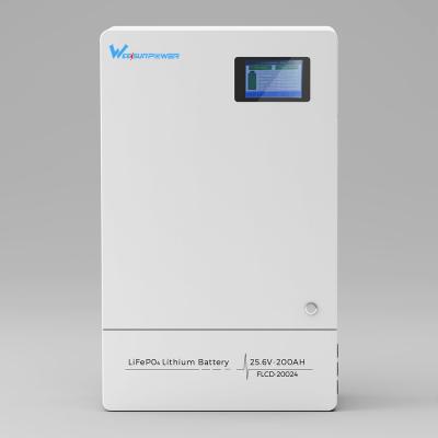 China Wall Mounted Lithium Battery Pack With BMS 25.6V 200AH 5KWH for sale
