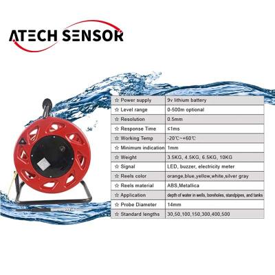 China Pu-Draagbaar de Waterspiegelcontrolemechanisme Waterproof 30M van de Heerserskabel 100M 200M 300M OEM Te koop