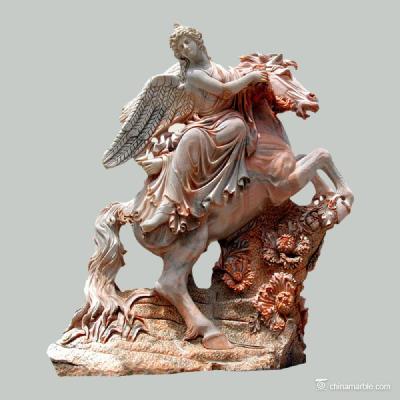 Cina Angelo con il marmo di marmo M-Horse-05 di rosa della nuvola del cavallo con 2 alte o dimensioni su misura di m. in vendita