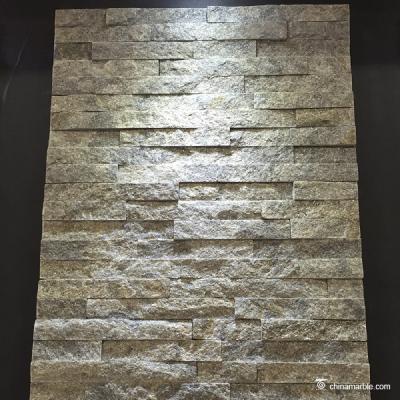 Cina Pannello di pietra coltivato quarzite di colore verde mini per la decorazione del rivestimento della parete in vendita