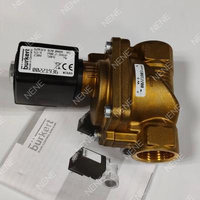 China Large 20.0 Flow Orifice Solenoid Valve BURKERT Type 6281 00221880 G1 2/2 Normally Closed Brass Body FKM Seal DC24V 8W 0.2-16bar 0 to +120°C for sale