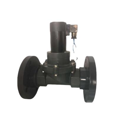 China UPVC-20 Pilot Diaphragm 1/2'' Port Size Solenoid Valve 15mm Orifice Size UPVC Body FKM Seal  Ideal for Alkali Fluids for sale
