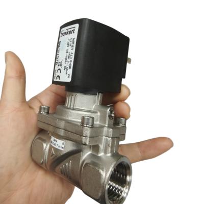 China Burkert 6281 Solenoid Control Valve G1 2/2 NC Stainless Steel Valve Body NBR Sealing Kit 25mm Large Flow Orifice 8W Coil DC24V AC24V AC220V Selectable Part No 00221977 00221978 00221979 for sale